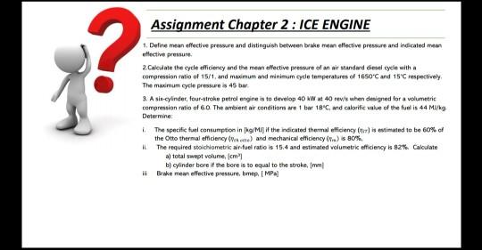 Solved Assignment Chapter 2: ICE ENGINE 1. Define mean | Chegg.com