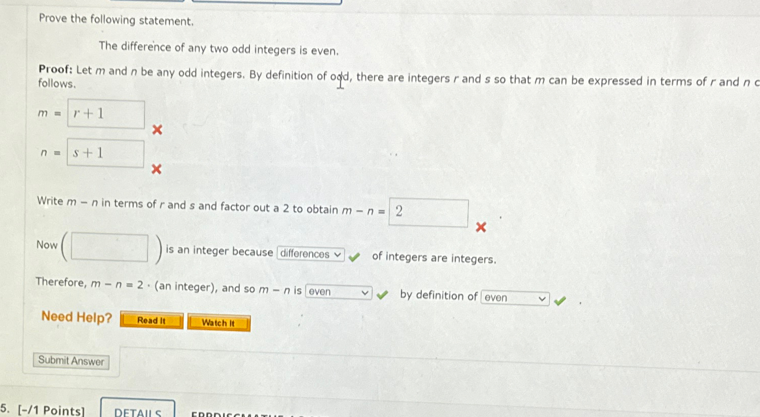 Solved Prove the following statement.The difference of any | Chegg.com