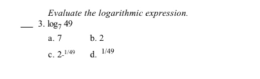 Solved Evaluate the logarithmic | Chegg.com