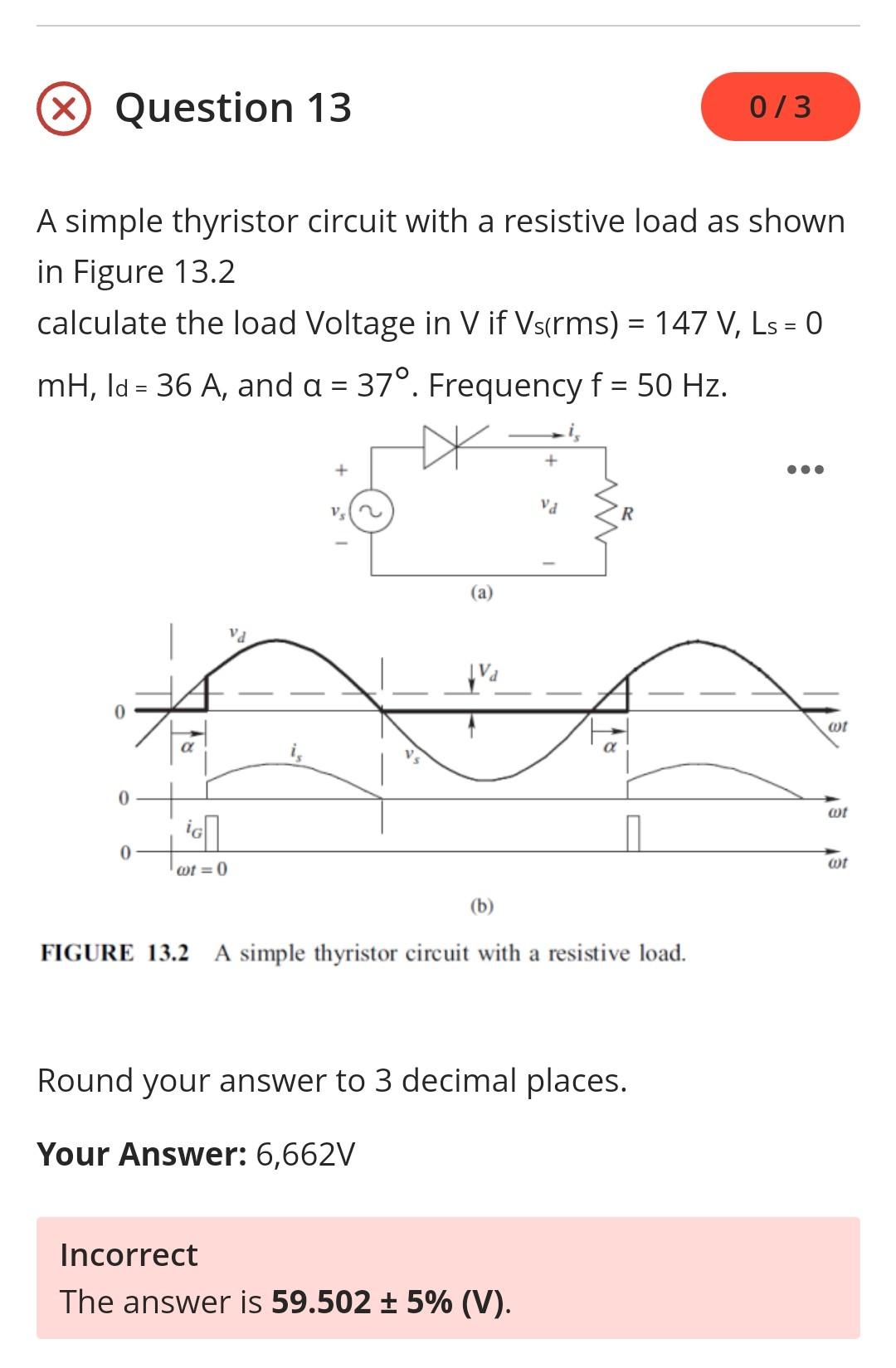 Solved A simple thyristor circuit with a resistive load as | Chegg.com