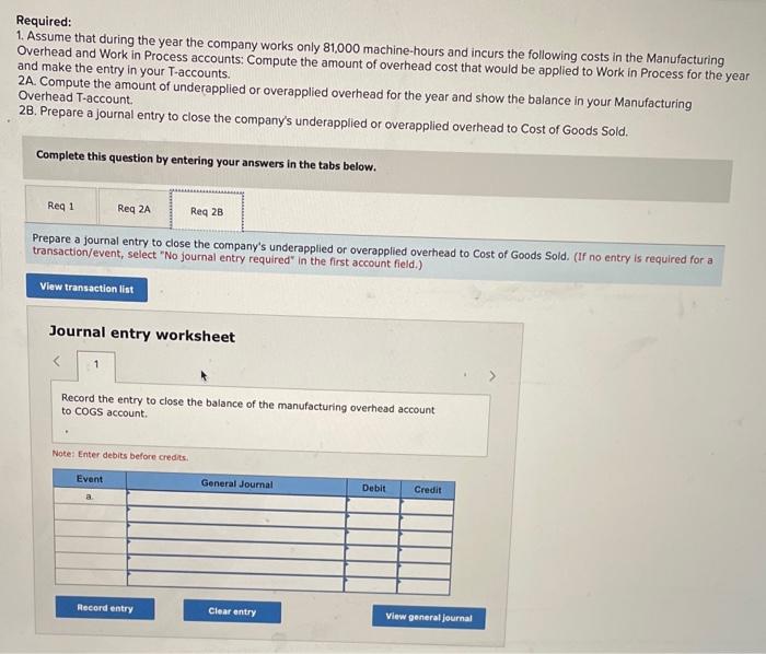 Solved Exercise 3-9 (Algo) Applying Overhead; T-accounts; | Chegg.com