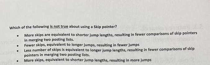 Solved Which of the following is not true about using a Skip | Chegg.com