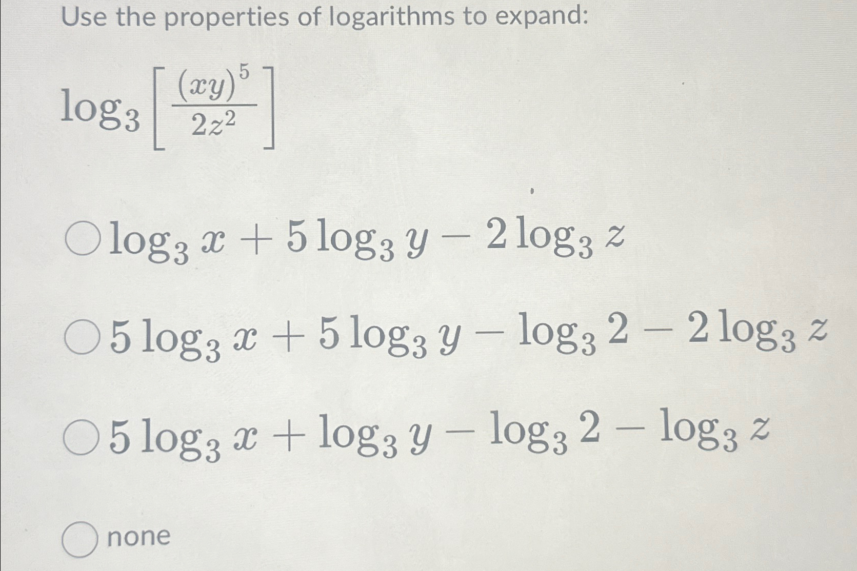 Use the properties of logarithms to | Chegg.com