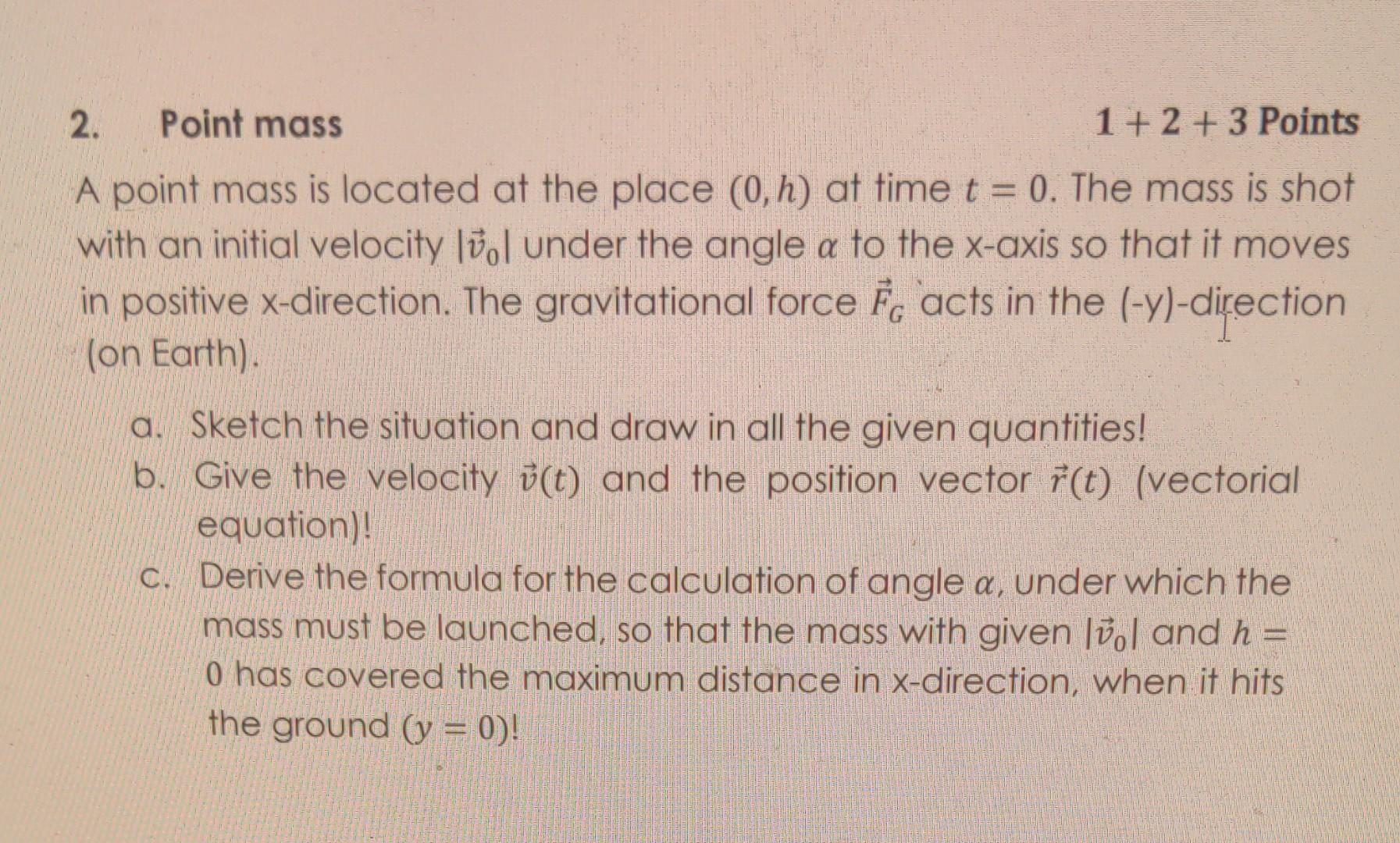 Solved 2. Point mass 1+2+3 Points A point mass is located at | Chegg.com