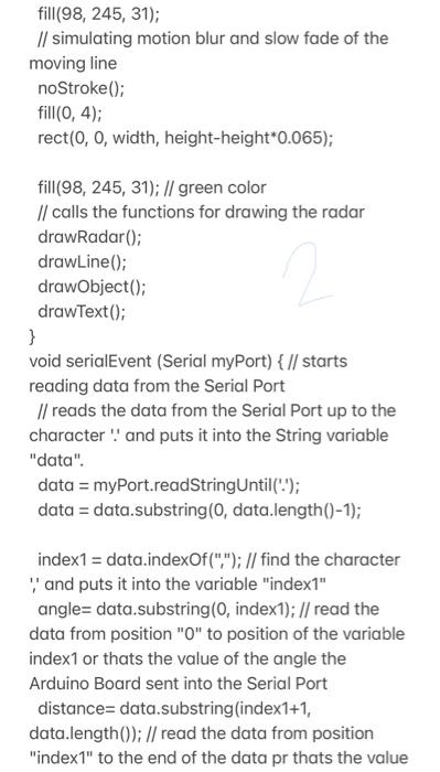 Solved Please Convert The Arduino Radar Code To C 9021