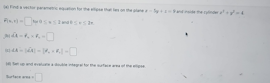 Solved (a) ﻿Find a vector parametric equation for the | Chegg.com