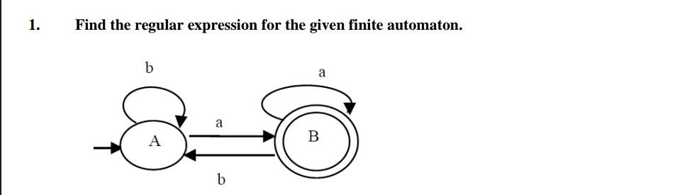 Solved 1. Find the regular expression for the given finite | Chegg.com