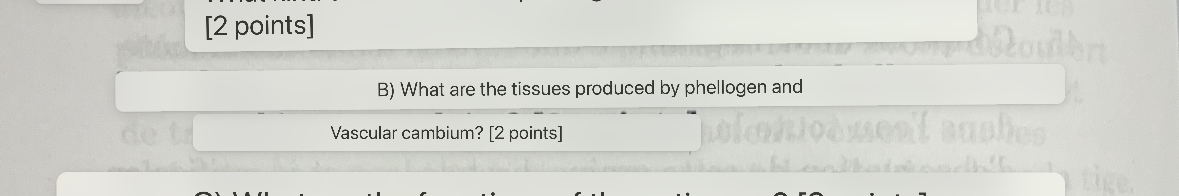 Solved What are the tissues produced by phellogen | Chegg.com