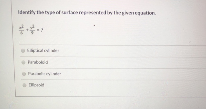 Solved Match the equation with the surface it defines. | Chegg.com