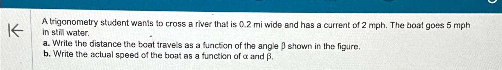 Solved A trigonometry student wants to cross a river that is | Chegg.com