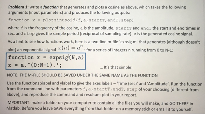 Solved Part I: mathematical function plotting Say you want | Chegg.com