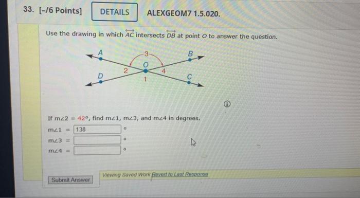 Solved Use the drawing in which AC intersects DB at point O | Chegg.com