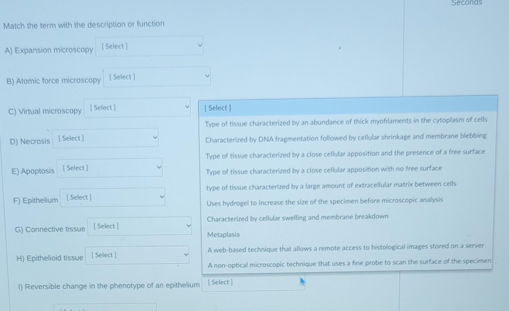 Solved Match the term with the description or function A) | Chegg.com