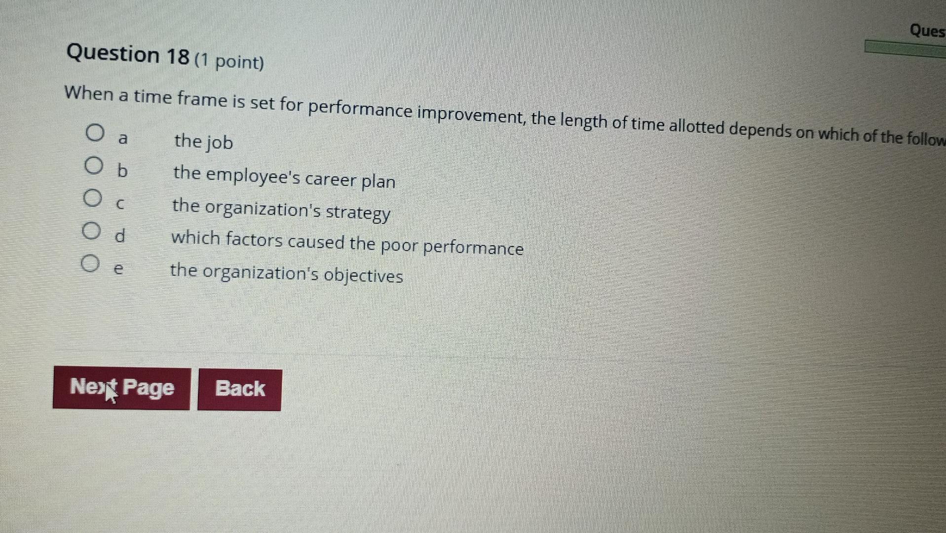 Solved When a time frame is set for performance improvement, | Chegg.com