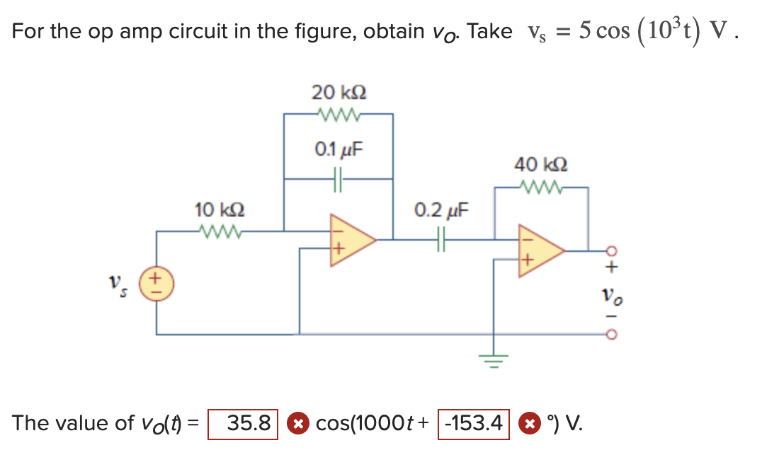 Solved For the op amp circuit in the figure, obtain vO. | Chegg.com