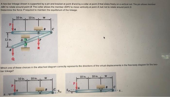 Solved A two-bar linkage shown is supported by a pin and | Chegg.com