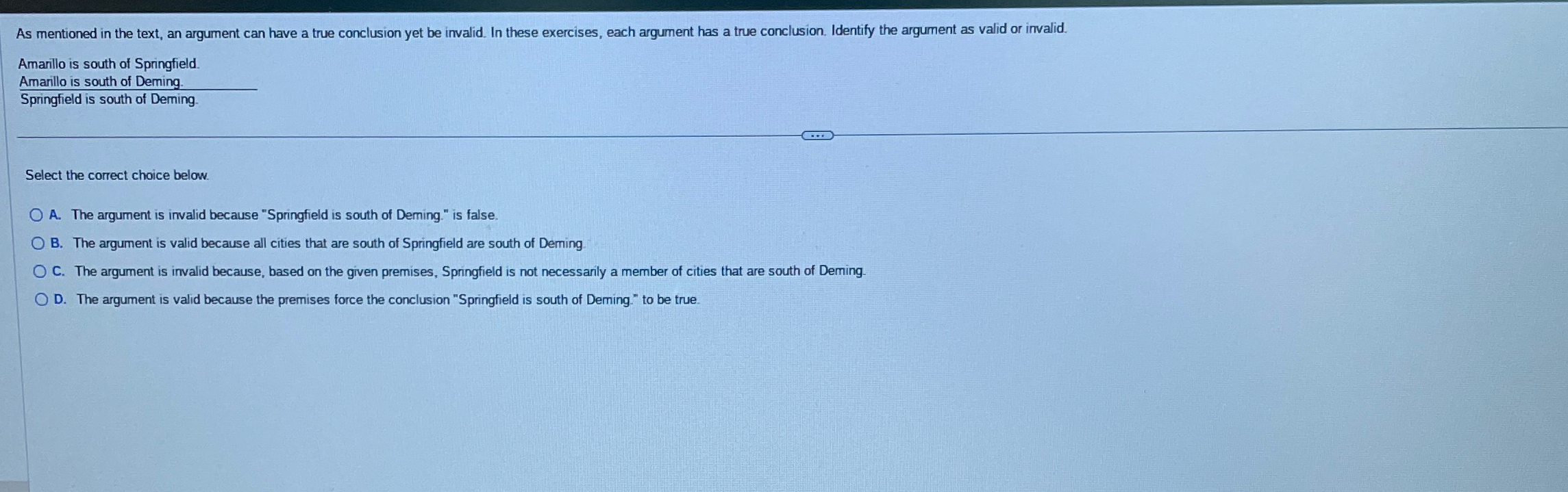 Solved As mentioned in the text, an argument can have a true | Chegg.com