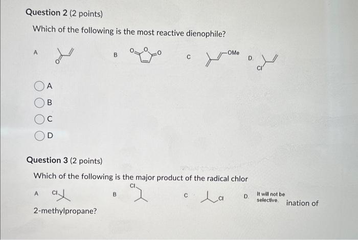 Solved Which of the following is the most reactive | Chegg.com
