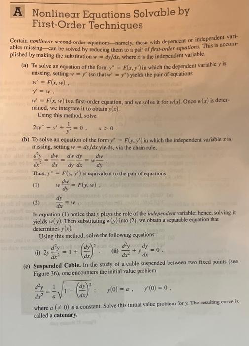 Solved tain nomlinear second-order equations-namely, those | Chegg.com