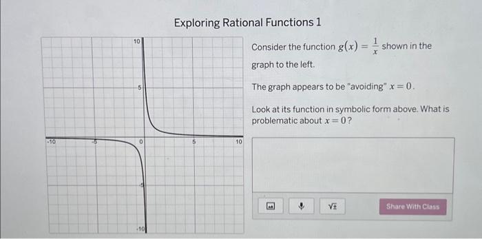 Solved Exploring Rational Functions 1 Consider the function | Chegg.com