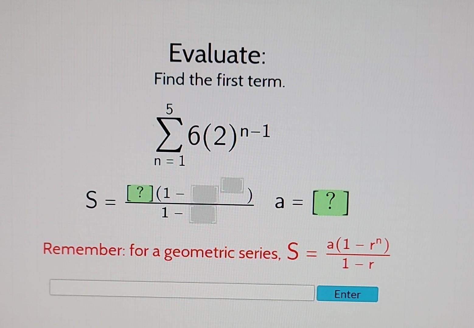 Solved Evaluate: Find the first term. | Chegg.com