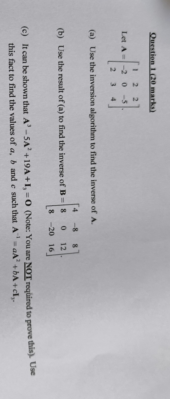 [solved] Question 1 20 Marks Let A [[1 2 2] [ 2 0 5] [2