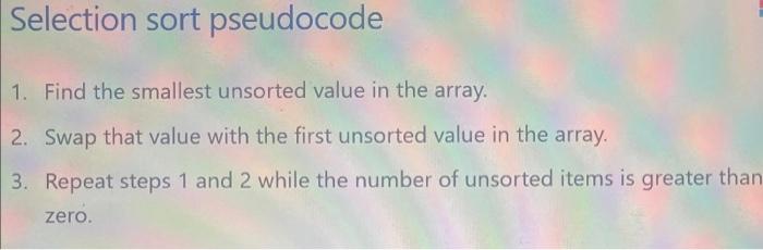 Solved Bubble Sort Pseudocode 1 Create A Variable Called