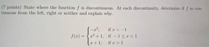 Solved state where the function f is discontinuous. & | Chegg.com