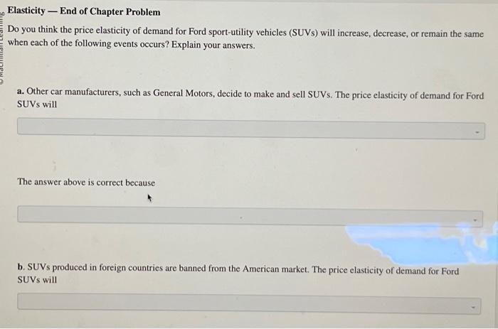 Solved Elasticity - End of Chapter Problem Do you think the | Chegg.com