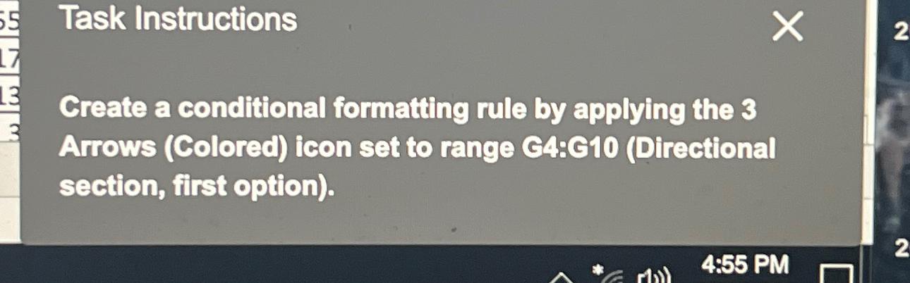 Solved Task InstructionsCreate a conditional formatting rule | Chegg.com
