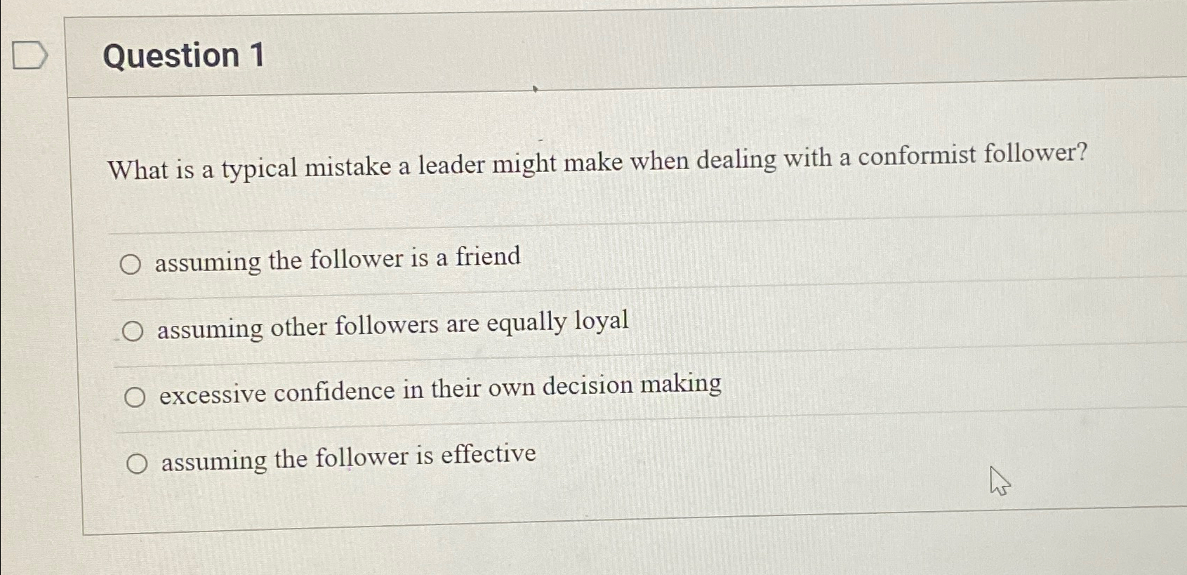 Solved Question 1What is a typical mistake a leader might | Chegg.com