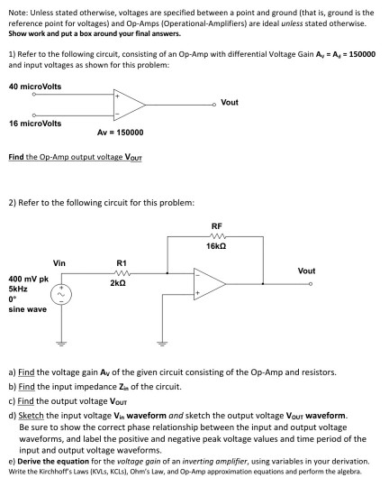 Solved Note:Unless stated otherwise, voltages are specified | Chegg.com