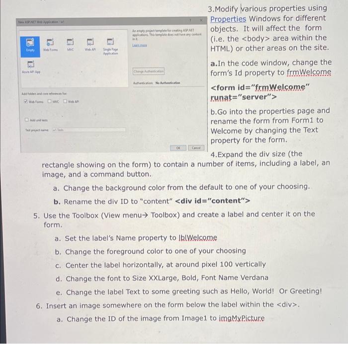 Solved Part 1 (10 Points): Create a Visual C\# ASP.NET Web | Chegg.com