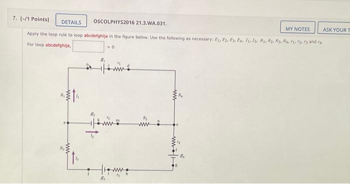 Solved Apply the loop rule to loop abcdefghija in the figure | Chegg.com