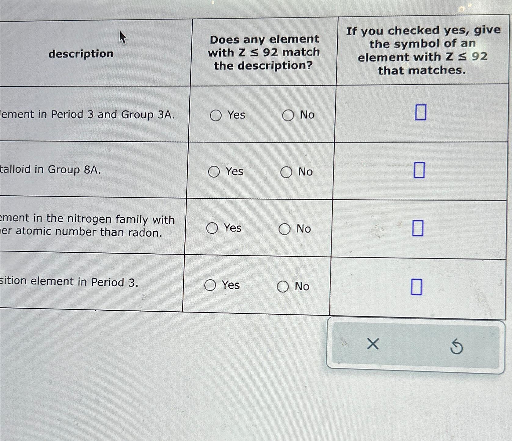 Solved \table[[description,\table[[Does any element],[with | Chegg.com