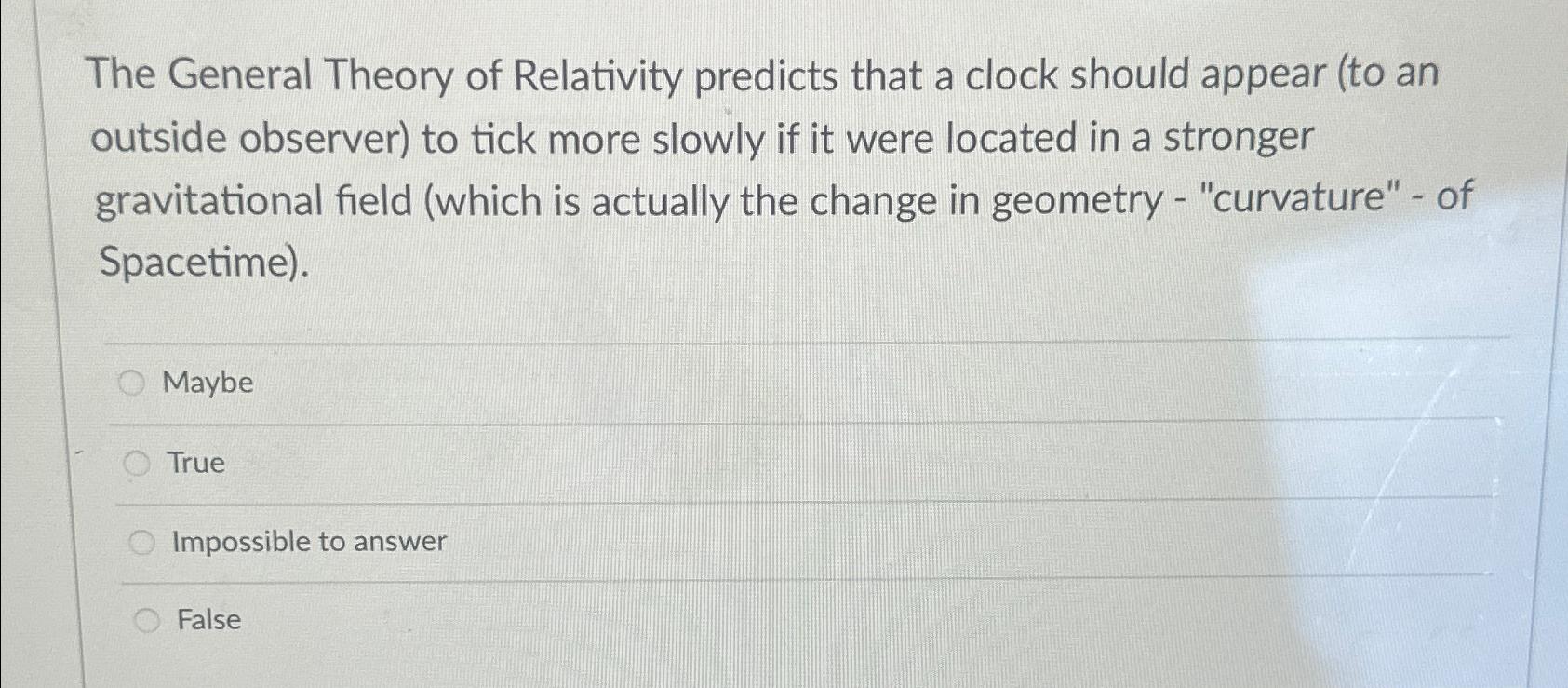 Solved The General Theory of Relativity predicts that a | Chegg.com Solved The General Theory of Relativity predicts that a | Chegg.com