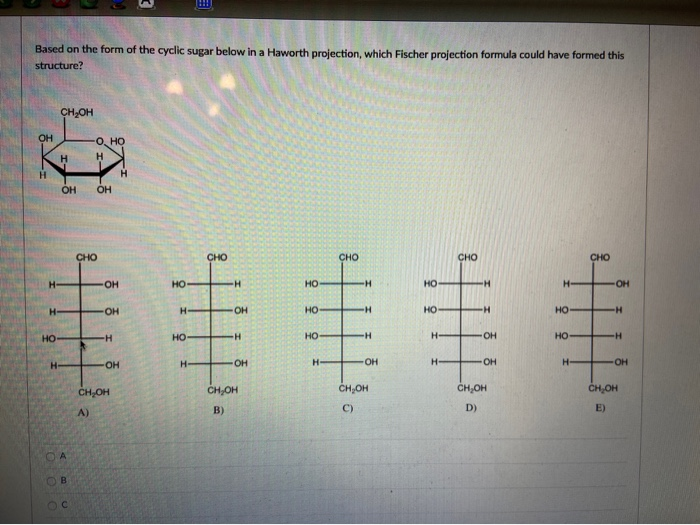 Solved Based on the form of the cyclic sugar below in a | Chegg.com