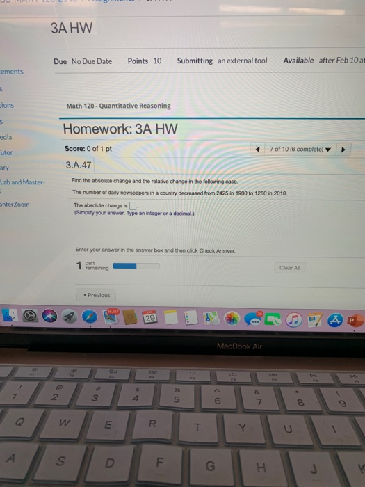 Solved 3A HW Due No Due Date Points 10 Submitting an | Chegg.com
