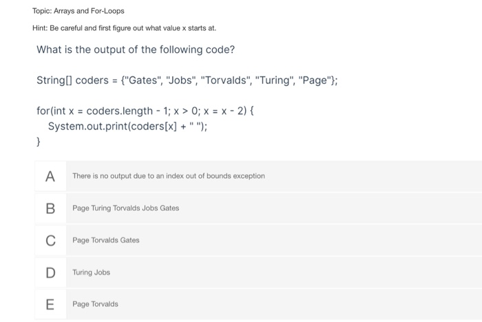Solved Topic Arrays And For Loops Hint Be Careful And