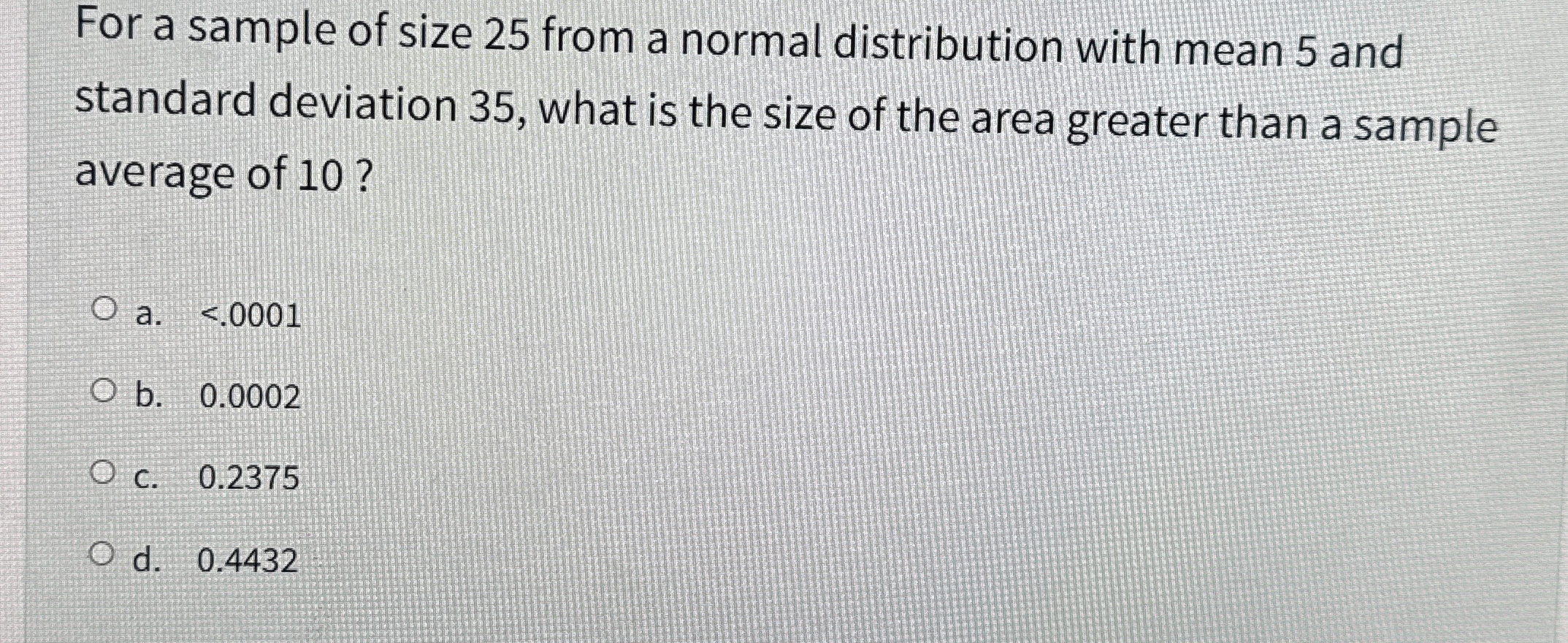 Solved For a sample of size 25 ﻿from a normal distribution | Chegg.com