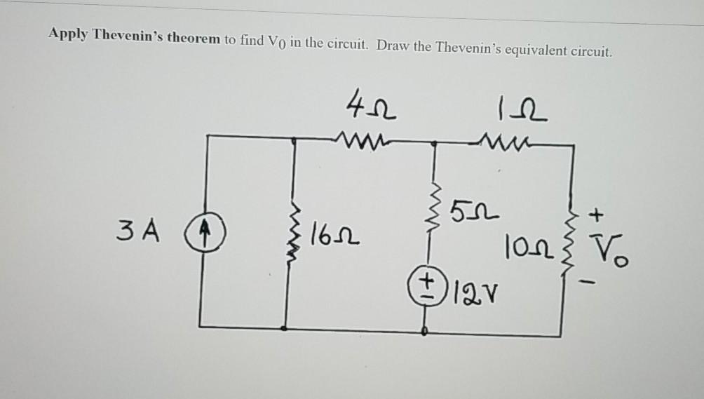 Solved Apply Thevenin's theorem to find Vo in the circuit. | Chegg.com