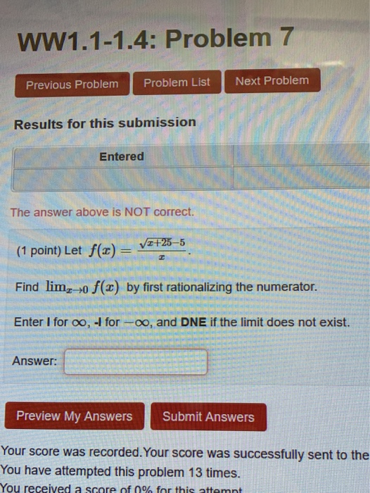 Solved WW1.1-1.4: Problem 7 Previous Problem Problem List | Chegg.com Solved WW1.1-1.4: Problem 7 Previous Problem Problem List | Chegg.com