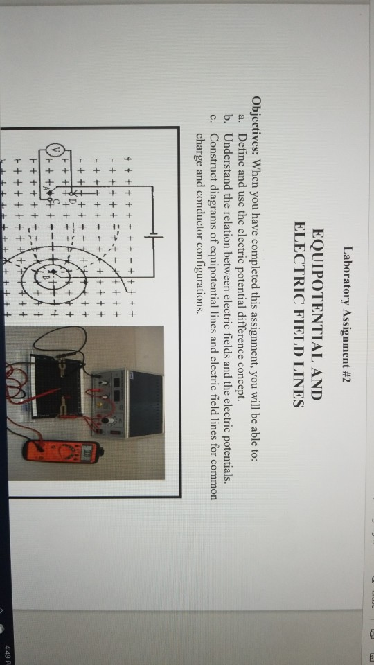 L Laboratory Assignment #2 EQUIPOTENTIAL AND ELECTRIC | Chegg.com