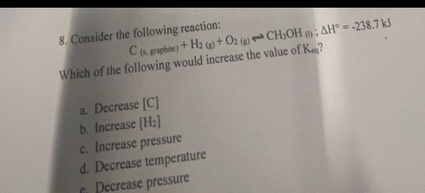 Solved Consider the following reaction: ﻿following reaction: | Chegg.com