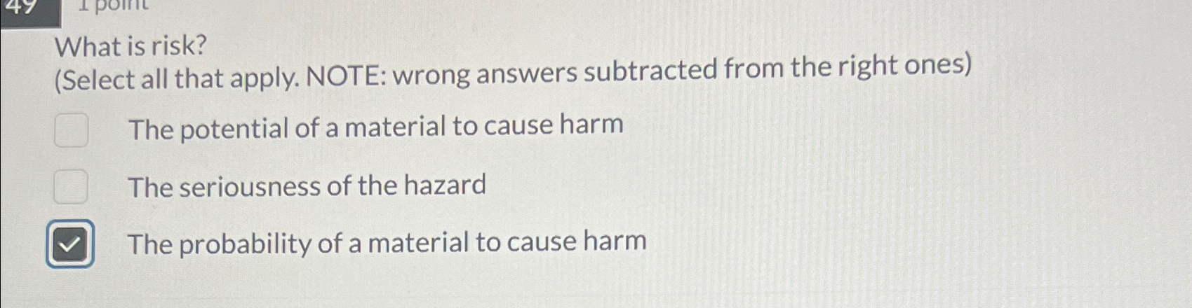 Solved What is risk?(Select all that apply. NOTE: wrong | Chegg.com