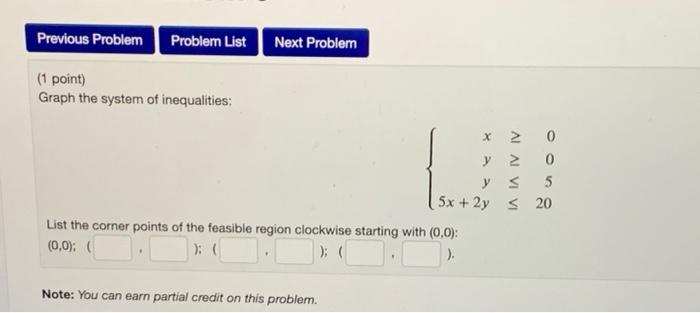 Solved Previous Problem Problem List (1 point) Graph the | Chegg.com