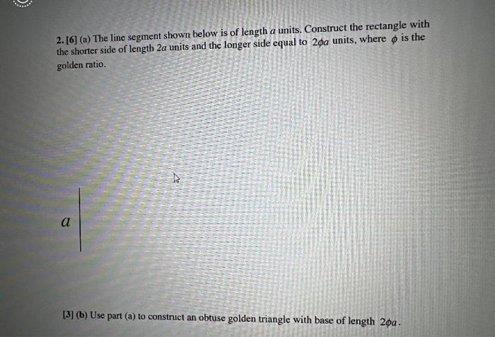 Solved 2. [6] (a) The line segment shown below is of length | Chegg.com