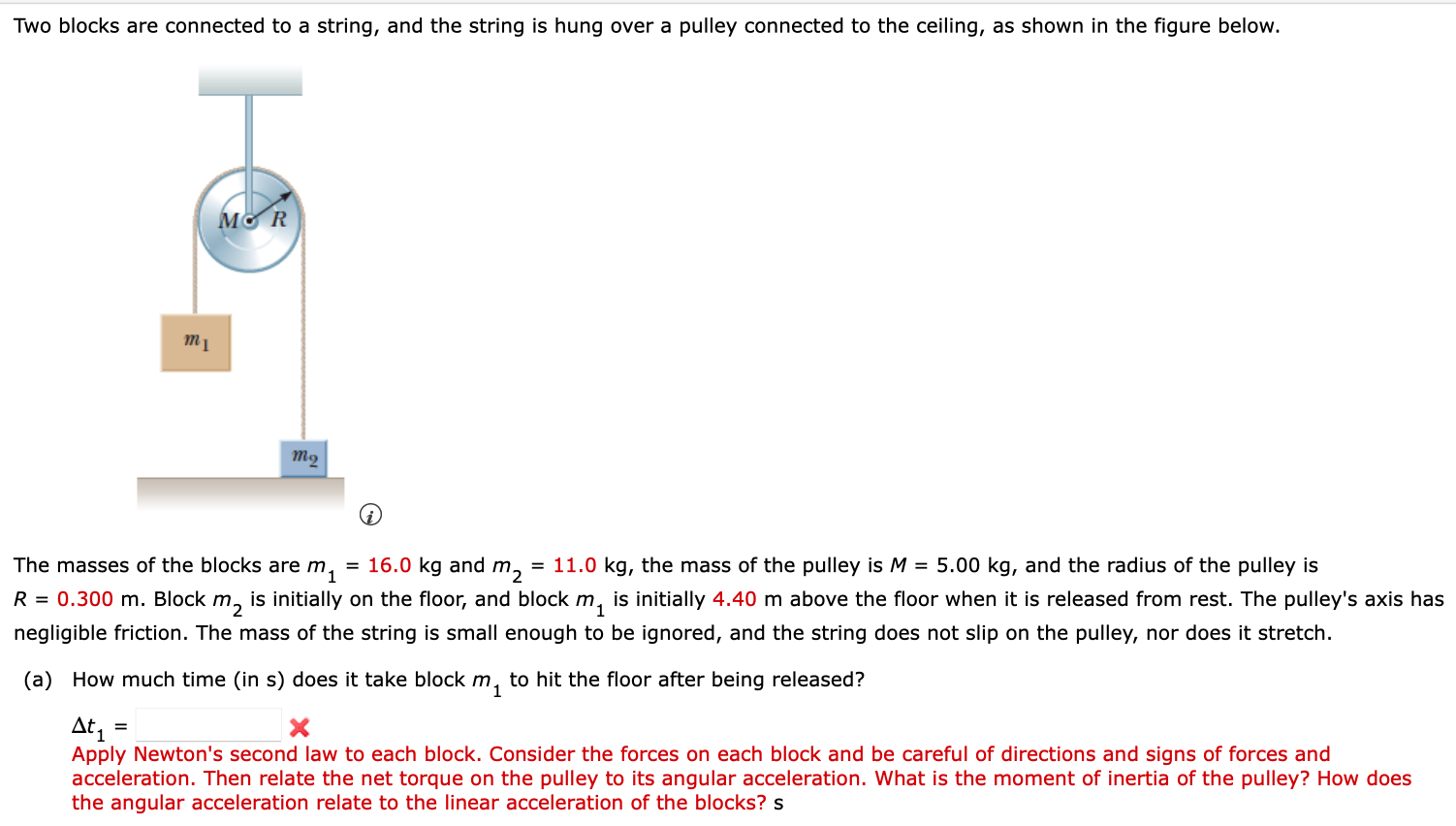 Solved Two blocks are connected to a string, and the string | Chegg.com