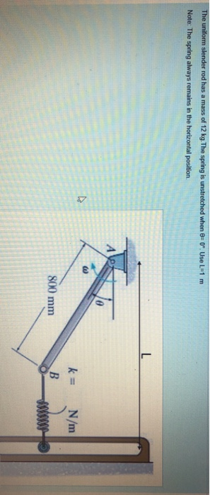 Solved A) Determine the value of K (spring constant) if the | Chegg.com