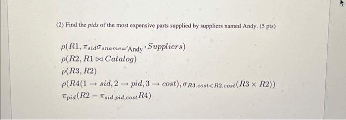 Solved Problem 3 Relational Algebra ( 20 points) Consider | Chegg.com